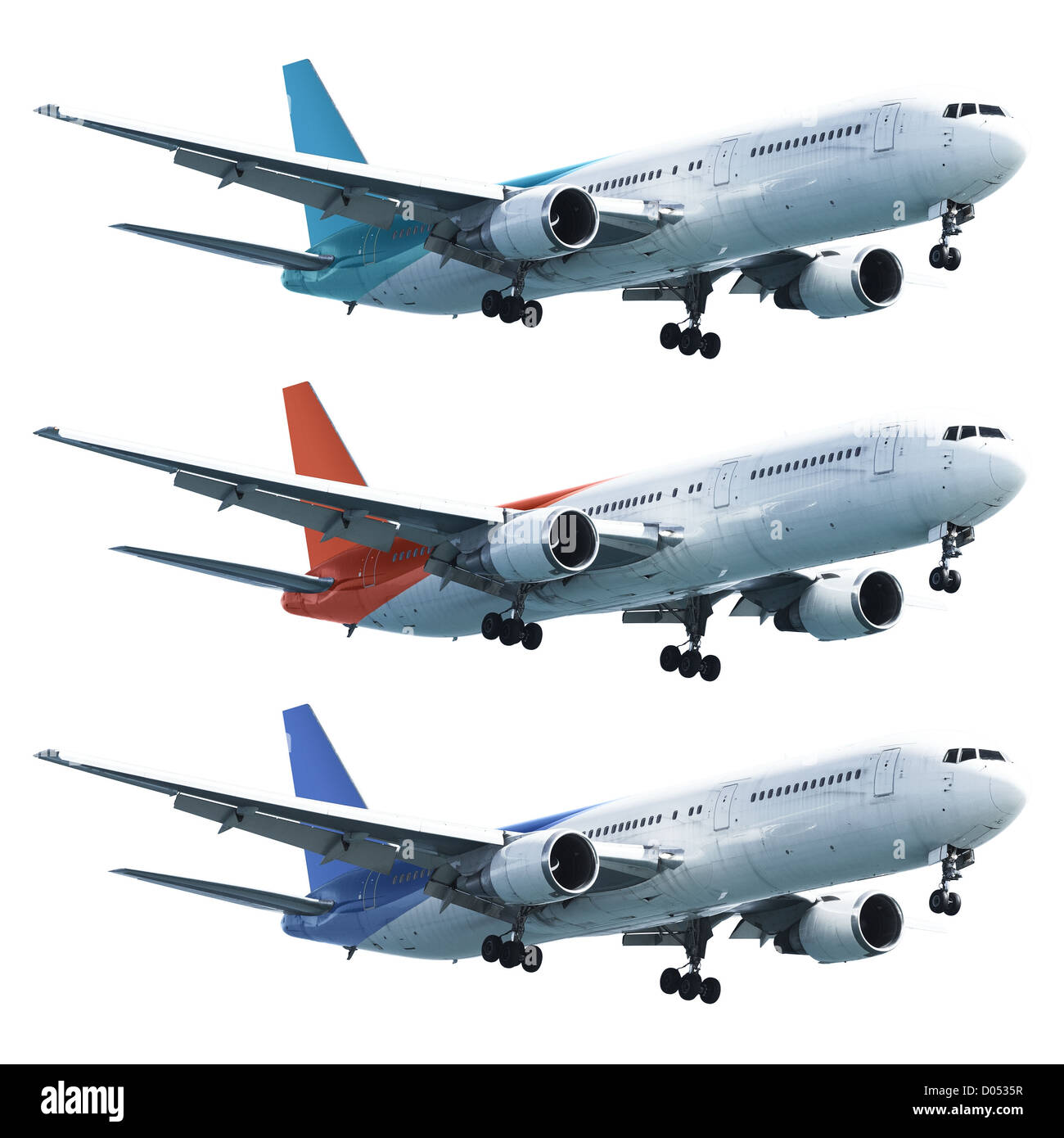 Real jet aircrafts set. Isolated on white background Stock Photo - Alamy