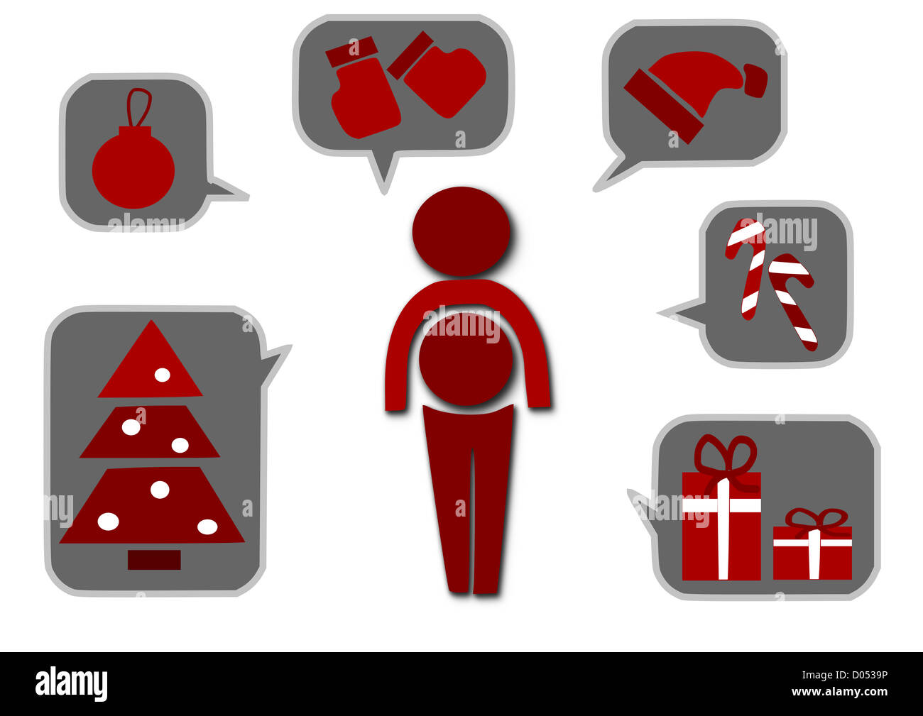 Simple icons for christmas time - vector illustration Stock Photo - Alamy