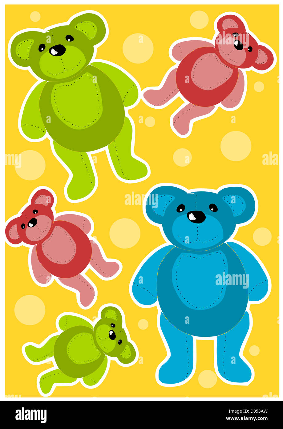 Beauty colorful background with teddy bears Stock Photo - Alamy