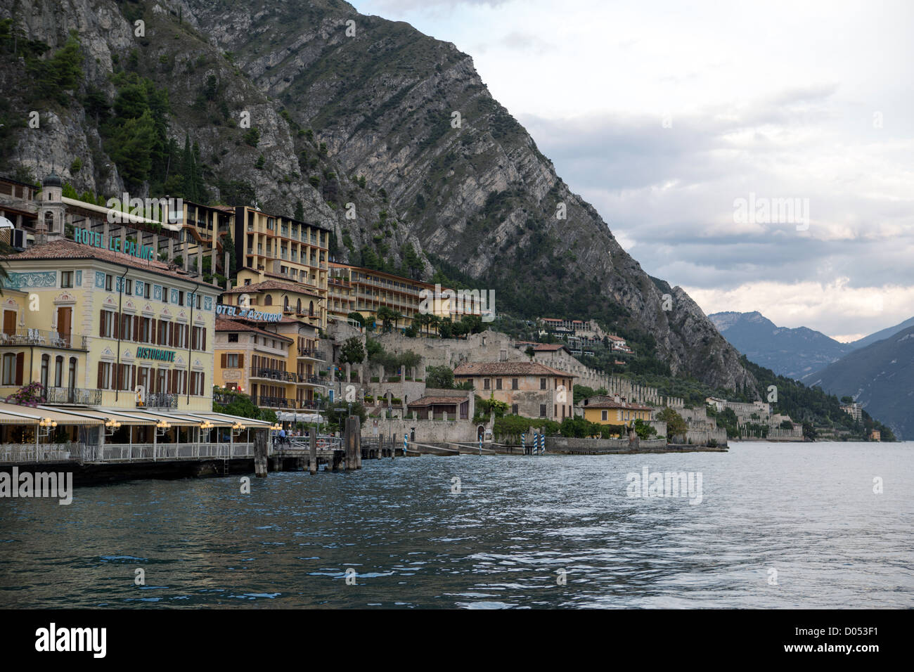 View to the lake Garda in the city Limone sul Garda Stock Photo - Alamy