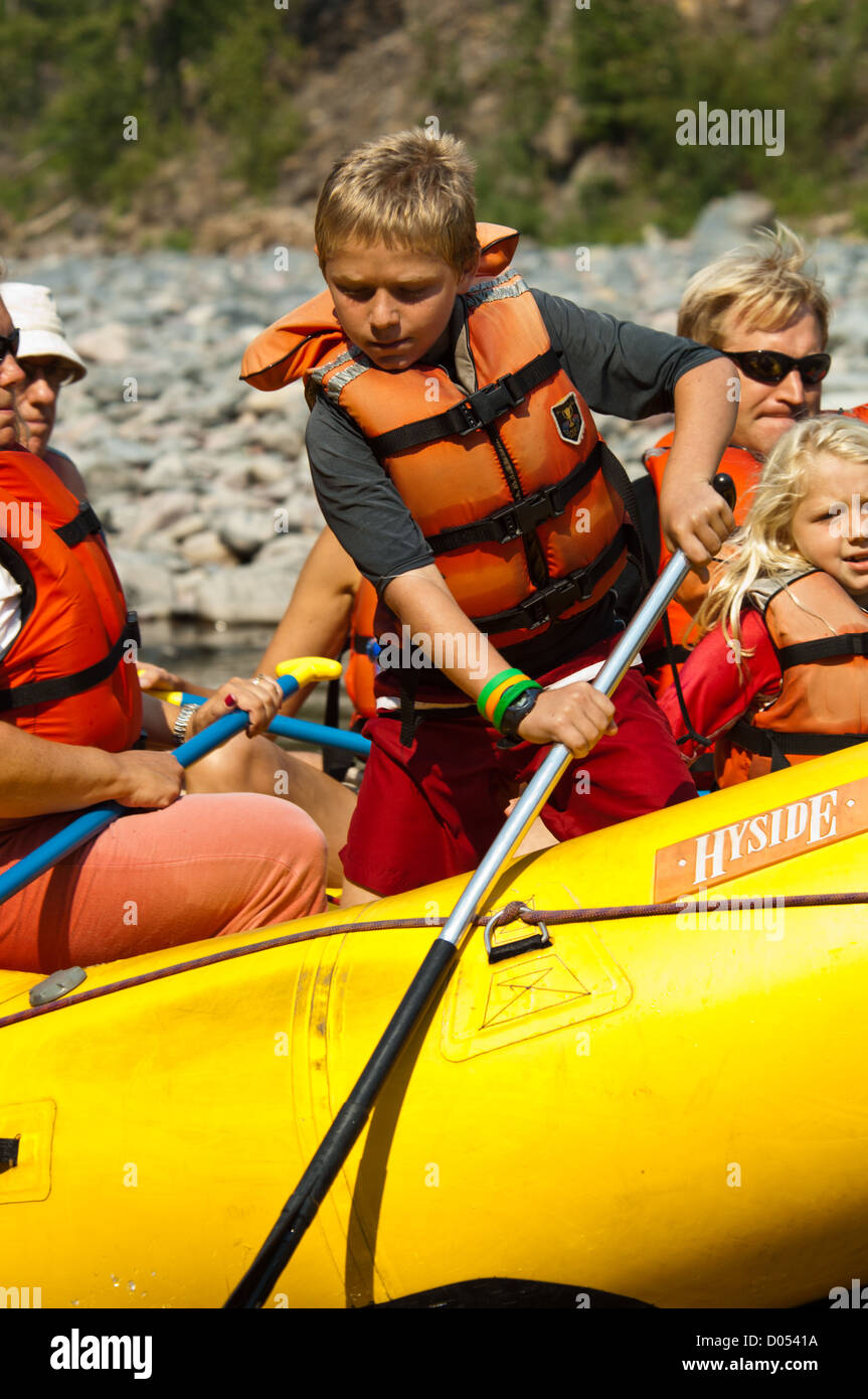 Families and kids rafting on the Middle Fork of the Flathead River ...