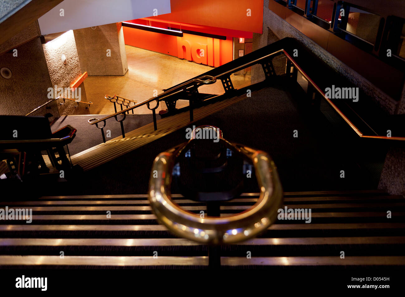 Stairs to Concert Hall foyer and The Curve at Barbican Centre, London ...