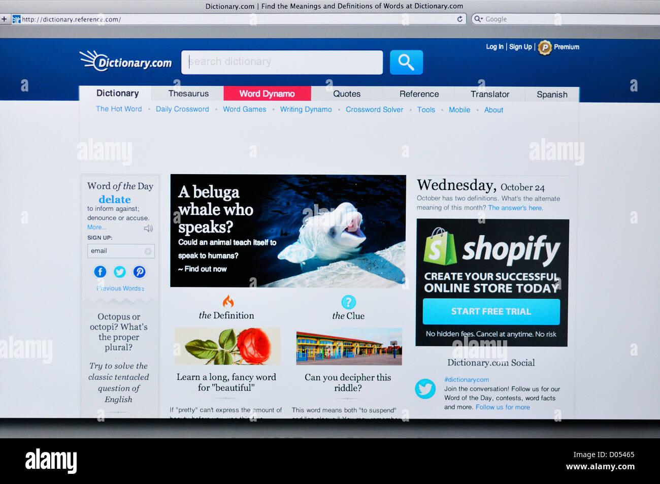 Online dictionary website hi-res stock photography and images - Alamy