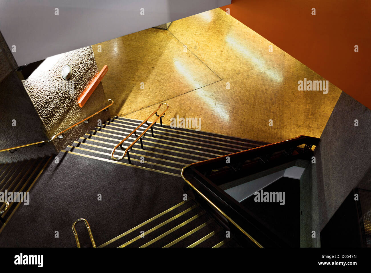 Stairs to Concert Hall foyer and The Curve at Barbican Centre, London ...