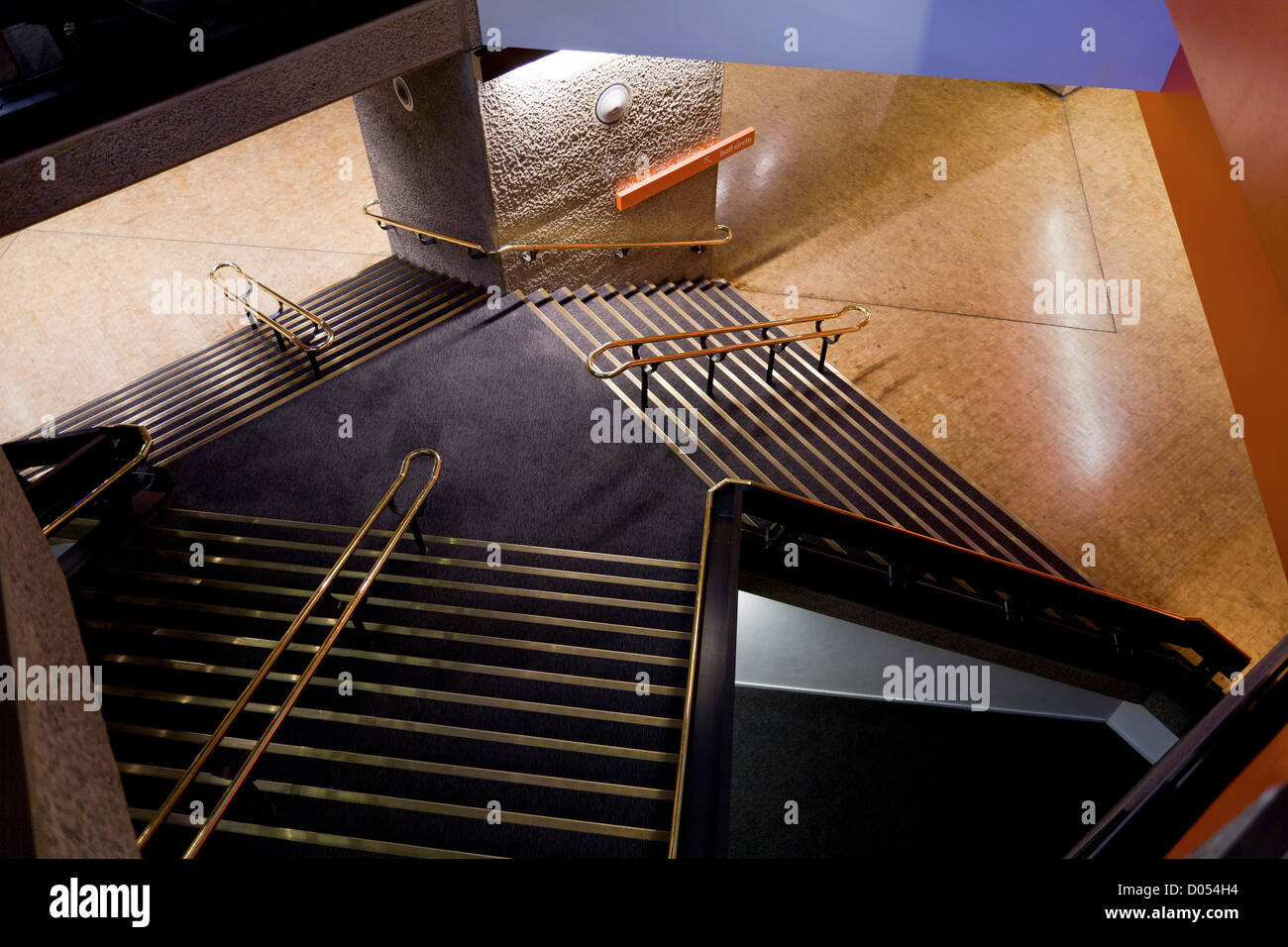 Stairs to concert hall foyer the curve at barbican centre hi-res stock ...