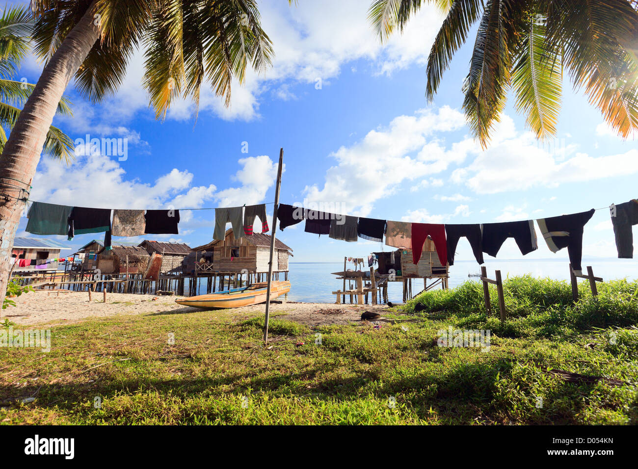 Sea gypsy village in Malaysia Stock Photo - Alamy