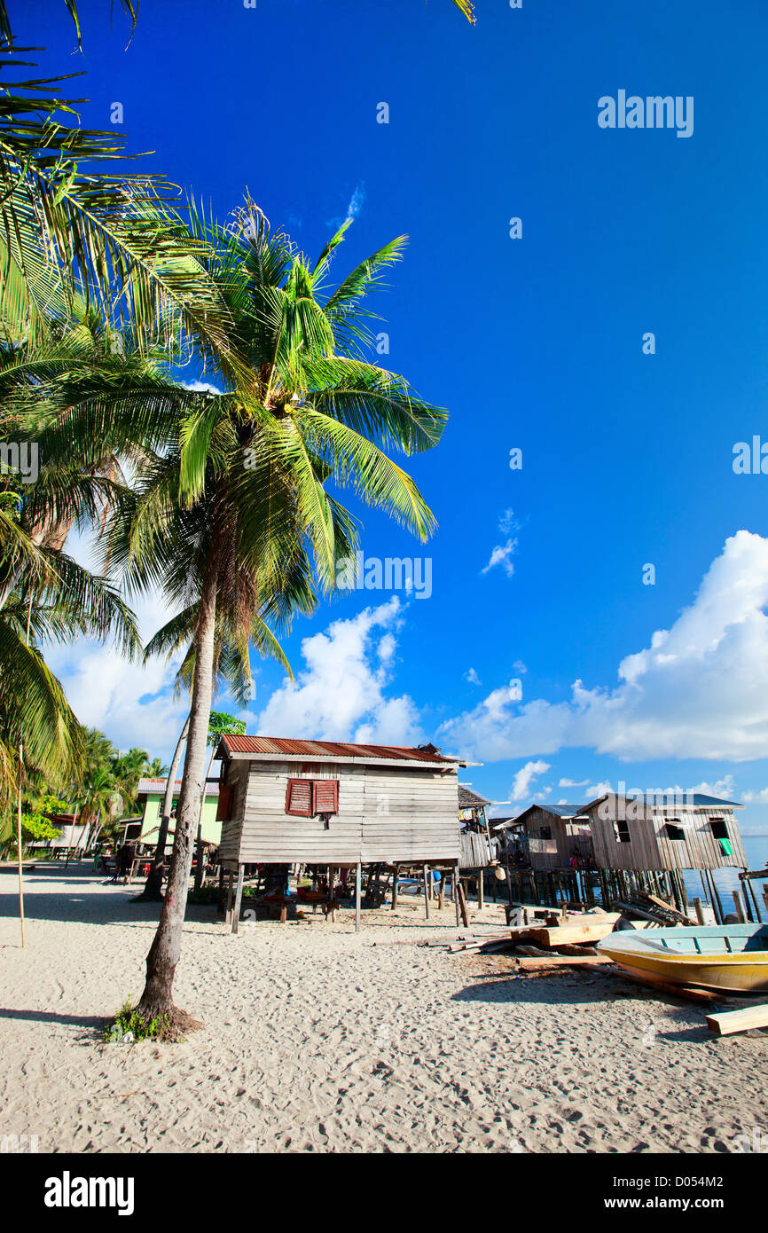 Sea gypsy village in Malaysia Stock Photo - Alamy