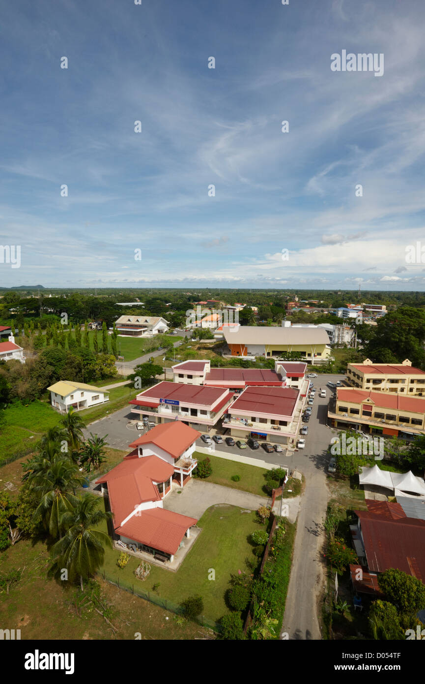 Views over Tuaran town from Pagoda Ling San Tuaran, Sabah, Borneo Stock ...