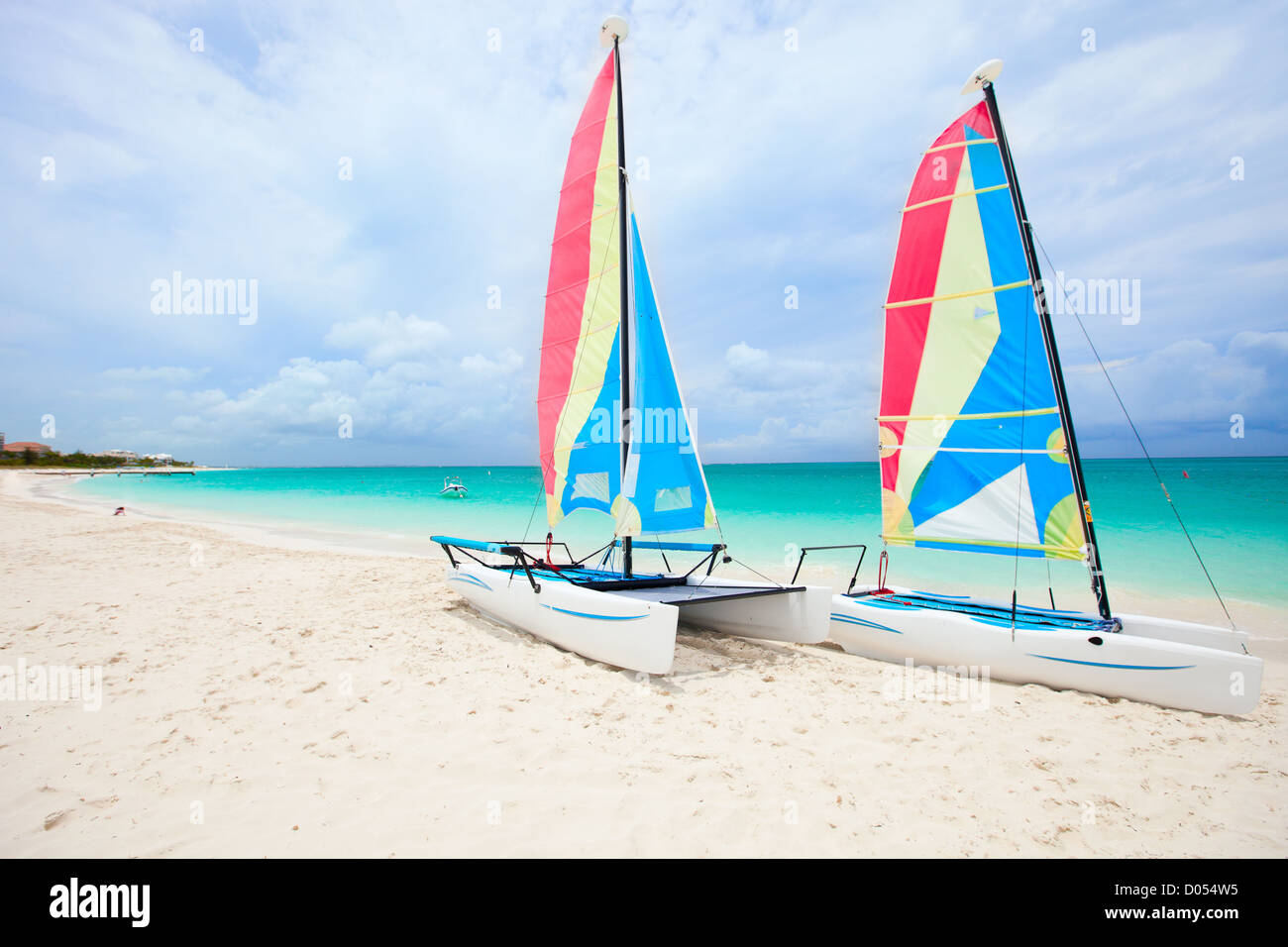 Catamarans at tropical beach Stock Photo - Alamy