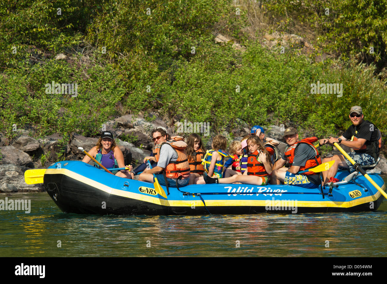 Families and kids rafting on the Middle Fork of the Flathead River ...