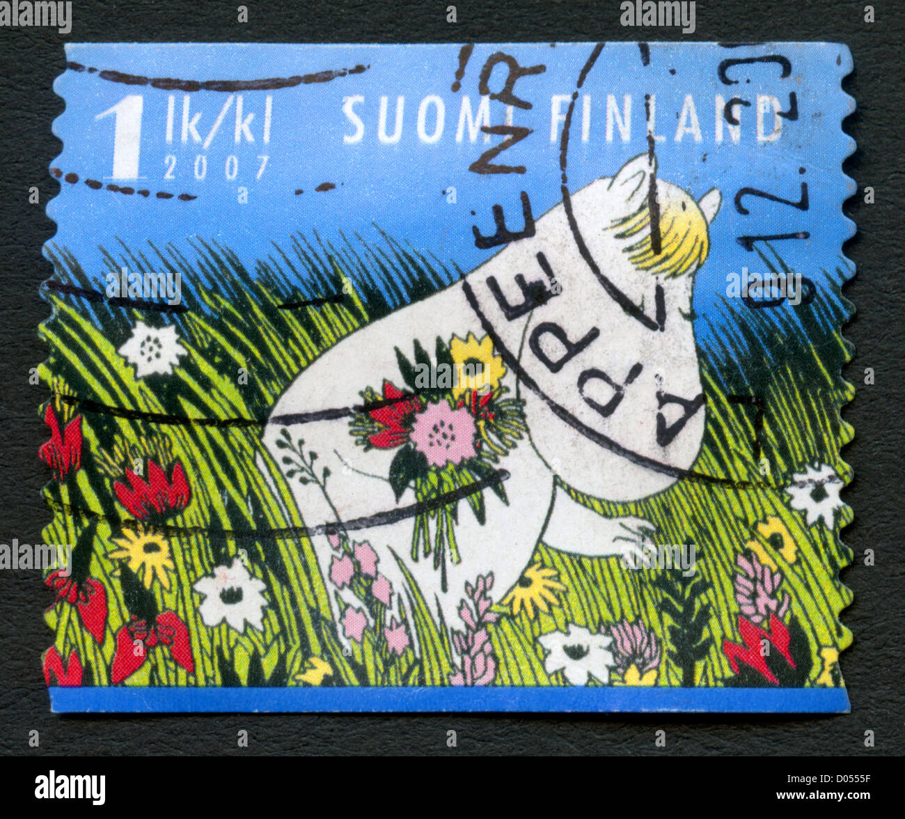 Finland postage stamp depicting The Moomins cartoon character Stock ...