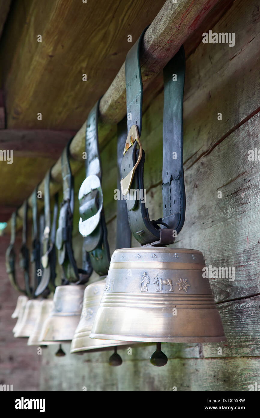 Collection of the cow bells Stock Photo - Alamy