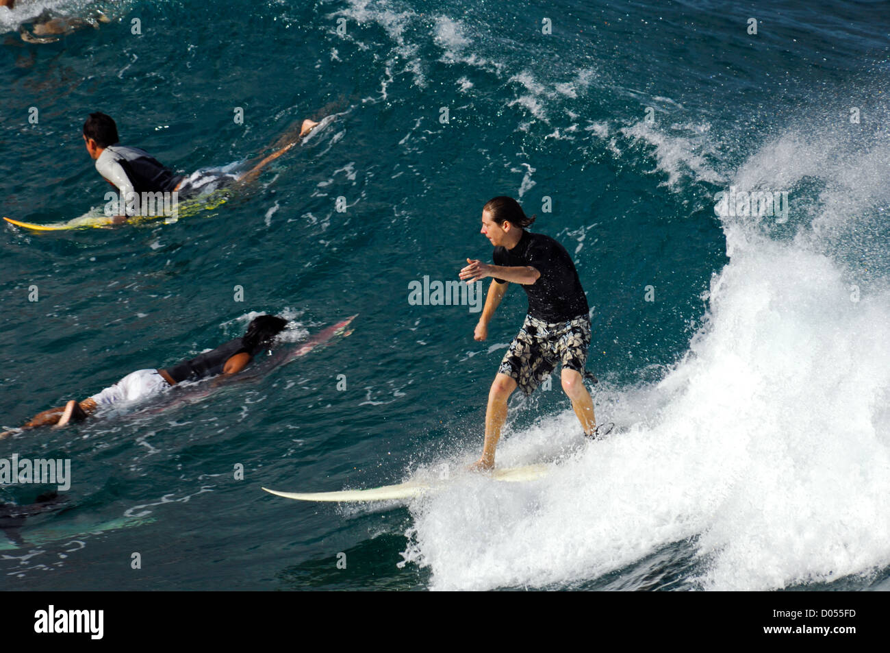 Men surfing at Honolua Bay Maui Hawaii Stock Photo - Alamy