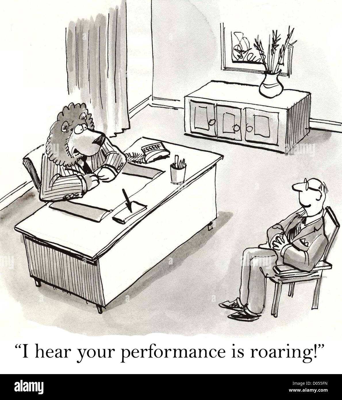 Business cartoon performance review boss hi-res stock photography and ...