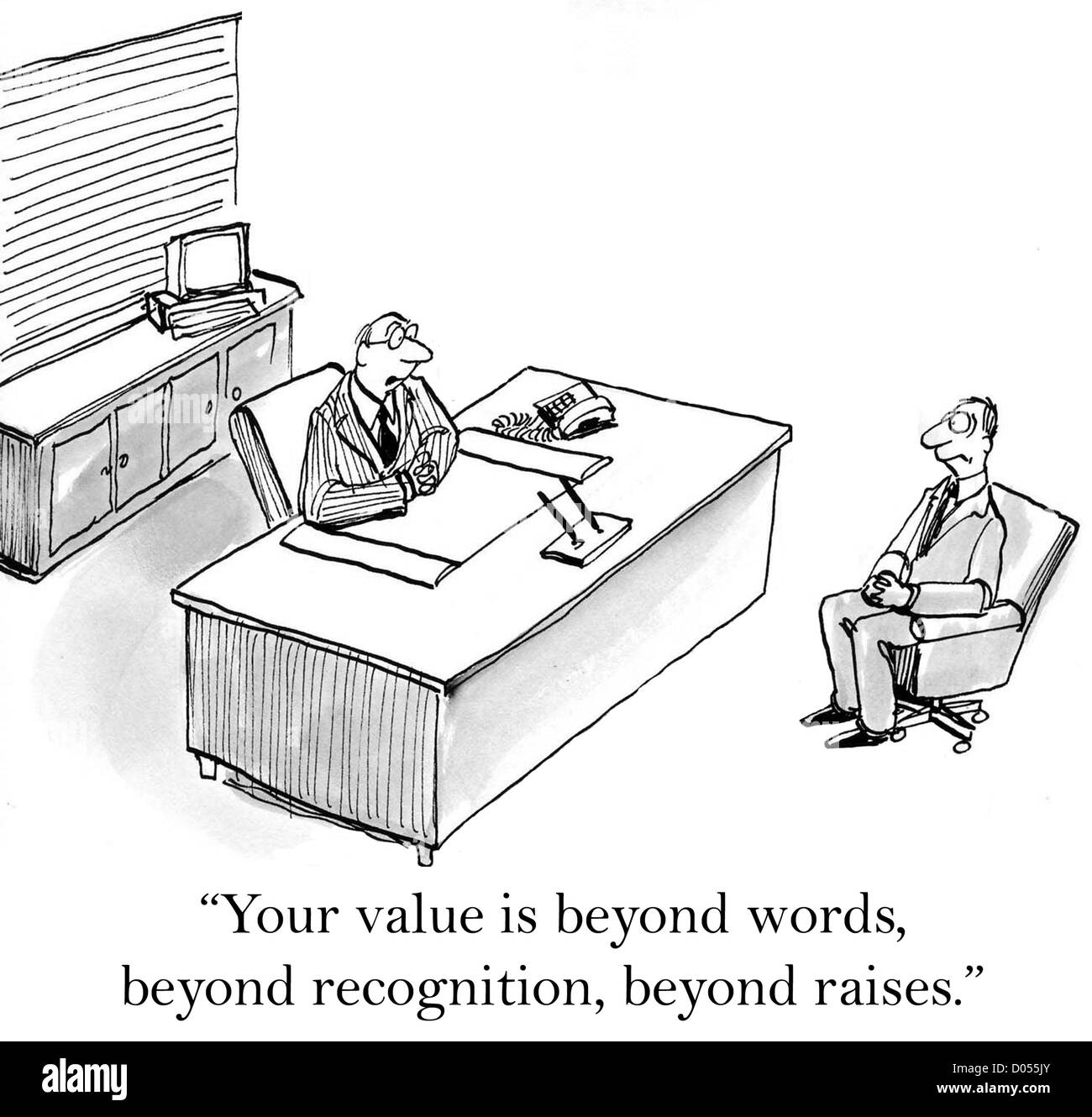 Business cartoon performance review boss hi-res stock photography and ...