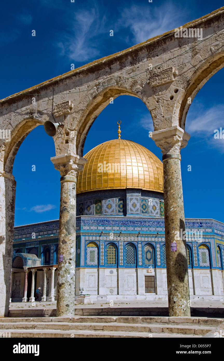 The gilded Islamic shrine Dome of the Rock located at the Temple Mount ...