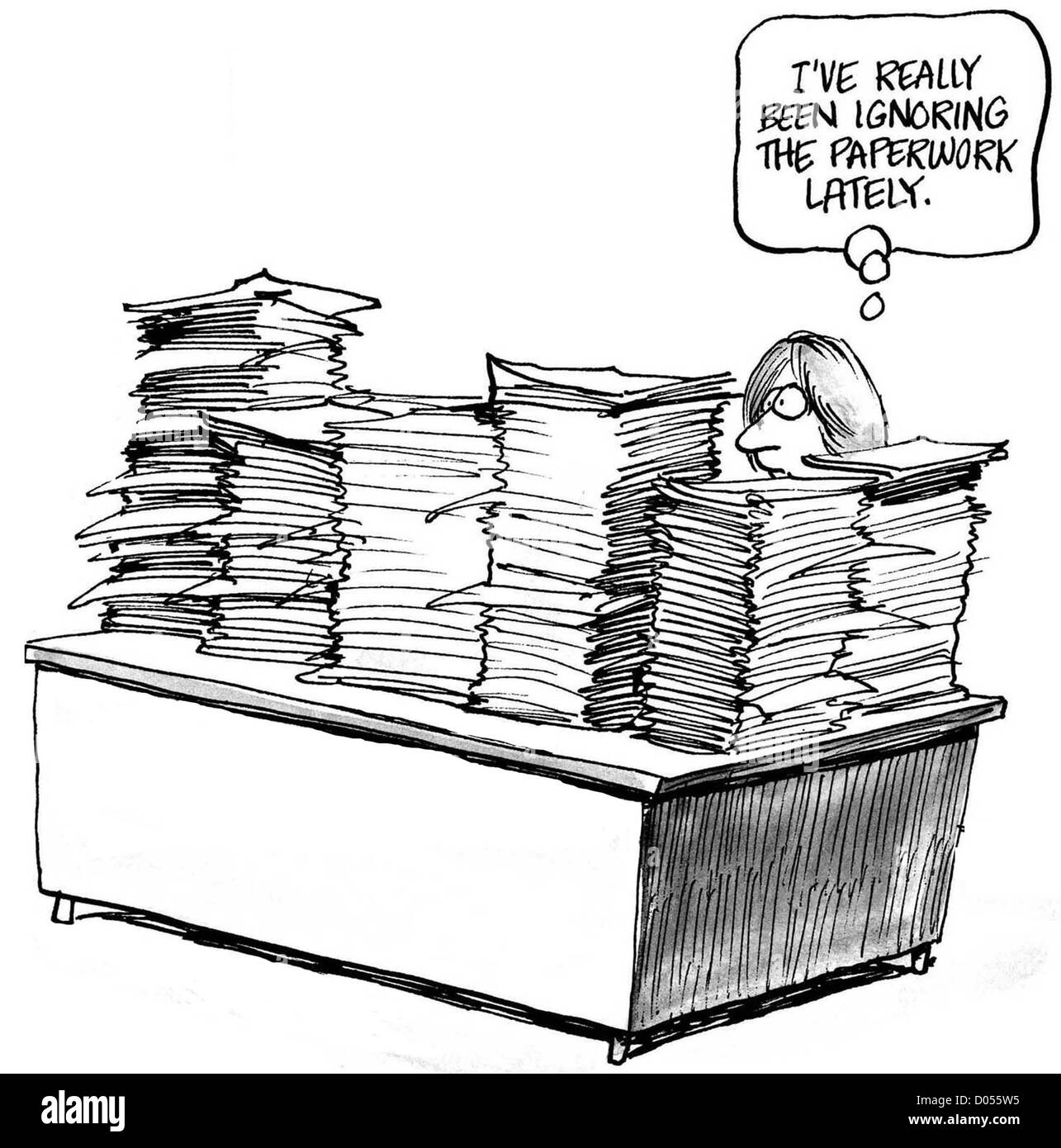 "I've really been ignoring the paperwork lately Stock Photo - Alamy