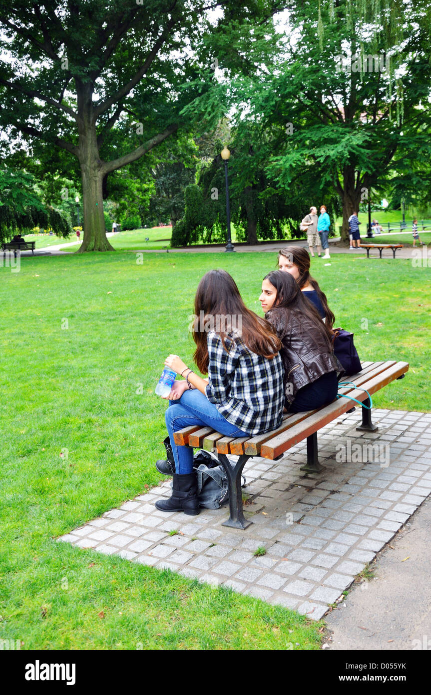 Boston common park bench hi-res stock photography and images - Alamy
