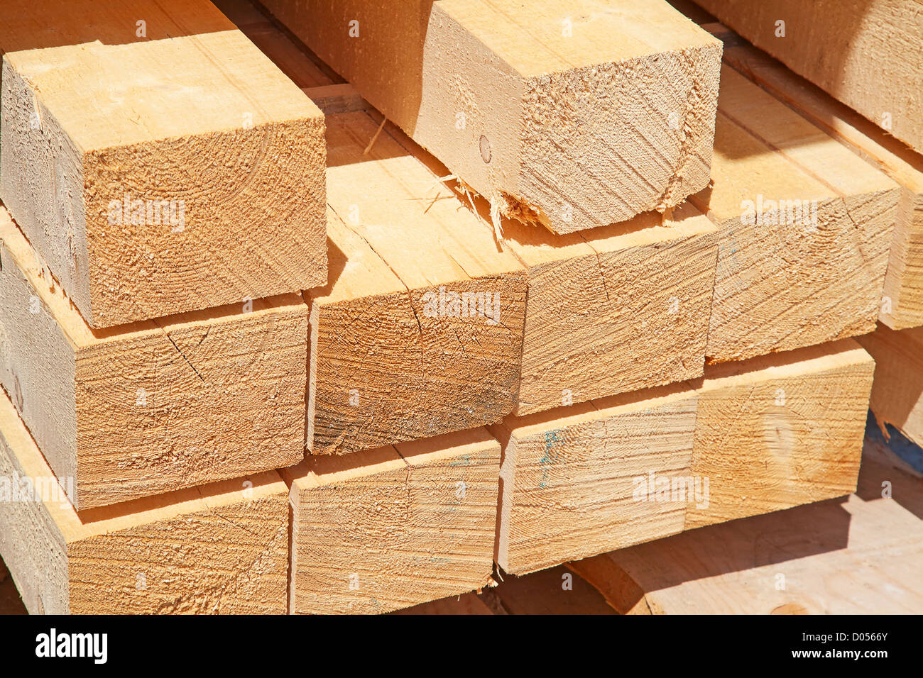 Stack of new wooden studs at the lumber yard Stock Photo - Alamy