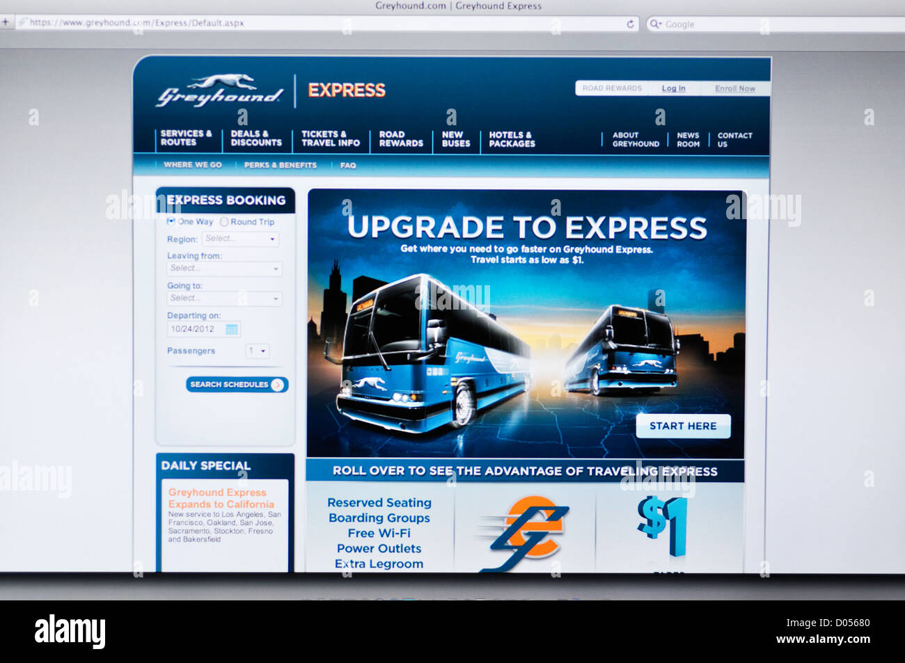 Greyhound bus website Stock Photo - Alamy