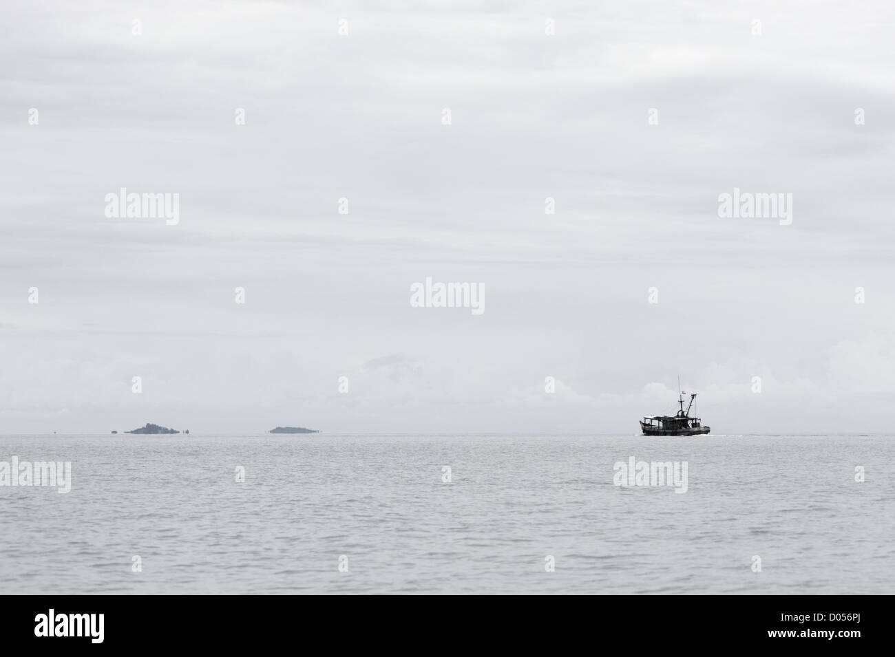 Lone fishing boat on Sulu Sea, Sabah, Borneo Stock Photo - Alamy