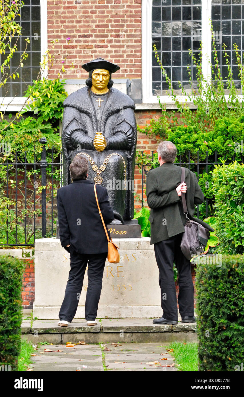 London, England, UK. Statue of Sir Thomas More, Cheyne Walk, Chelsea ...