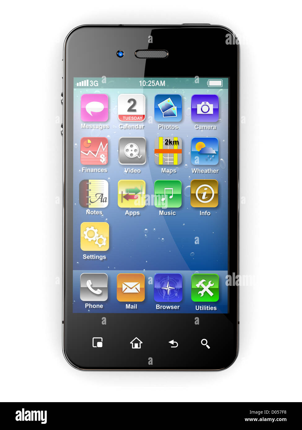 Mobile phone on white background. Three-dimensional image. 3d Stock ...