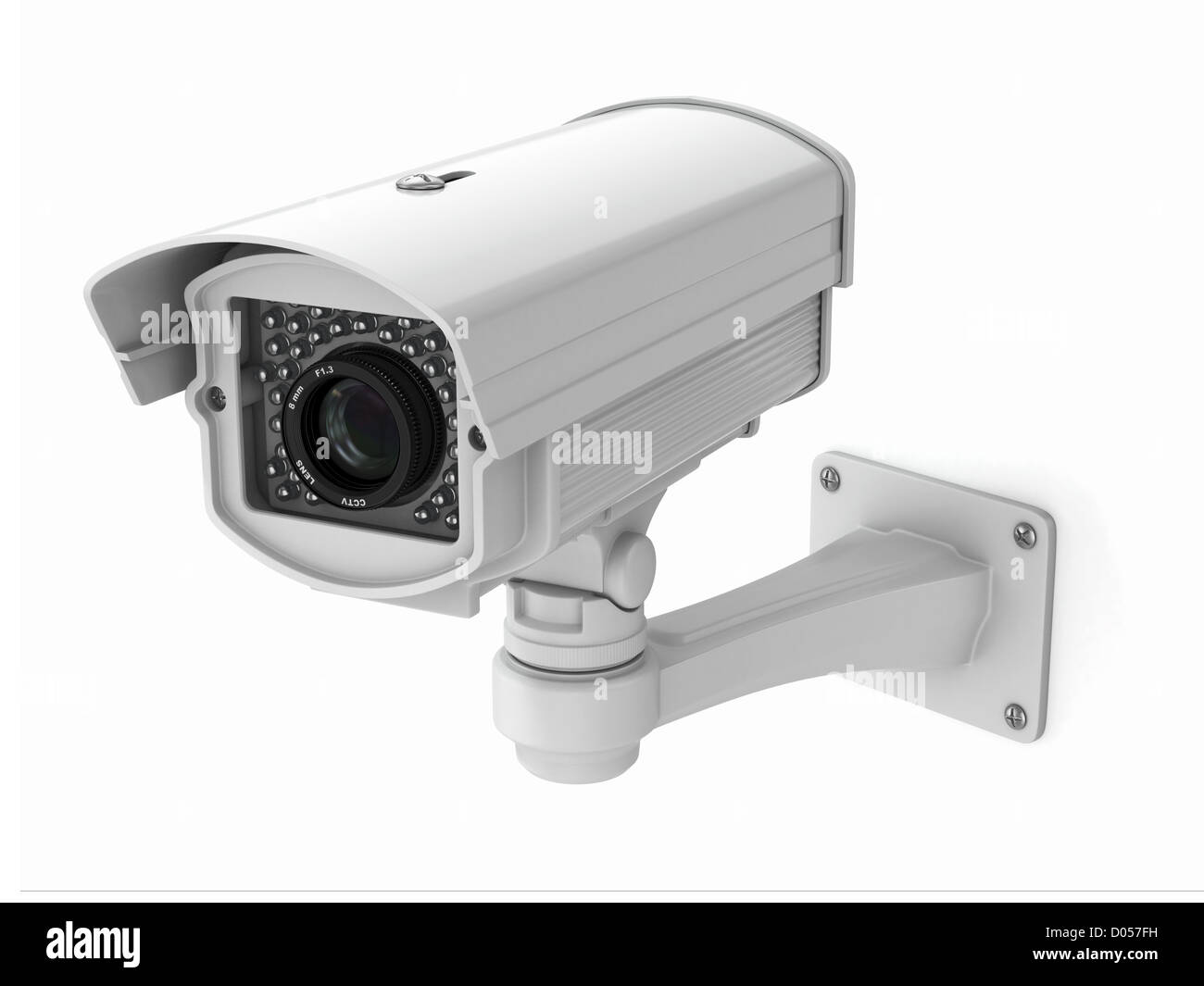 CCTV security camera on white background. 3d Stock Photo - Alamy