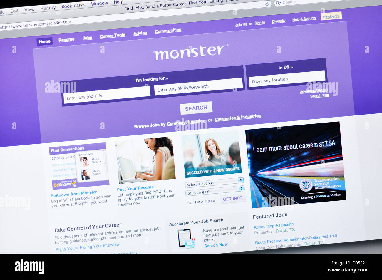 Monster com website hi-res stock photography and images - Alamy