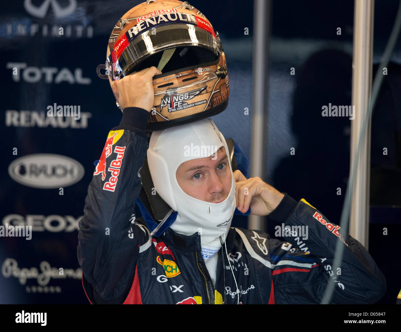 German driver Sebastian Vettel readies for practice for the F1United ...