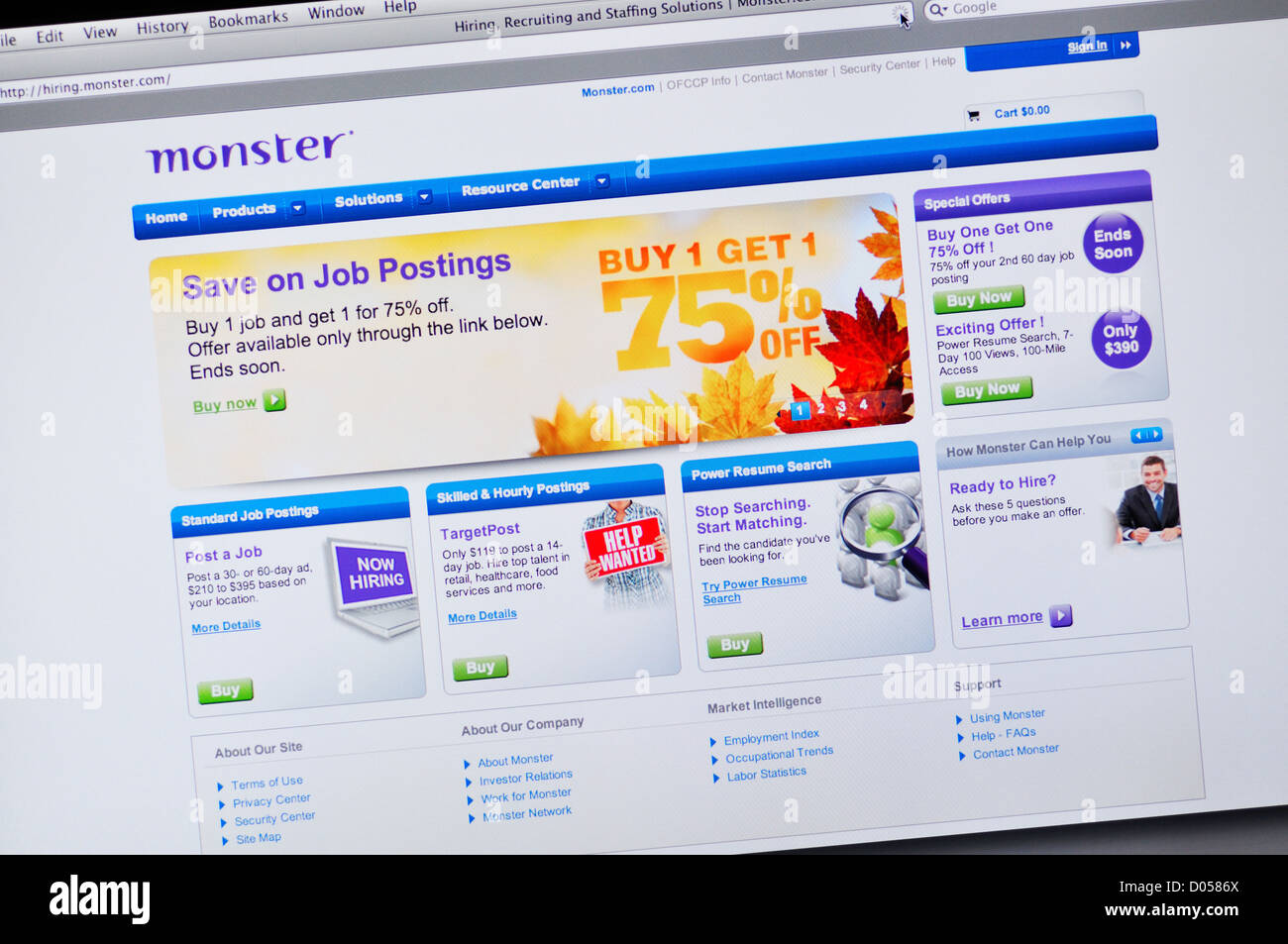 Monster com screen hi-res stock photography and images - Alamy