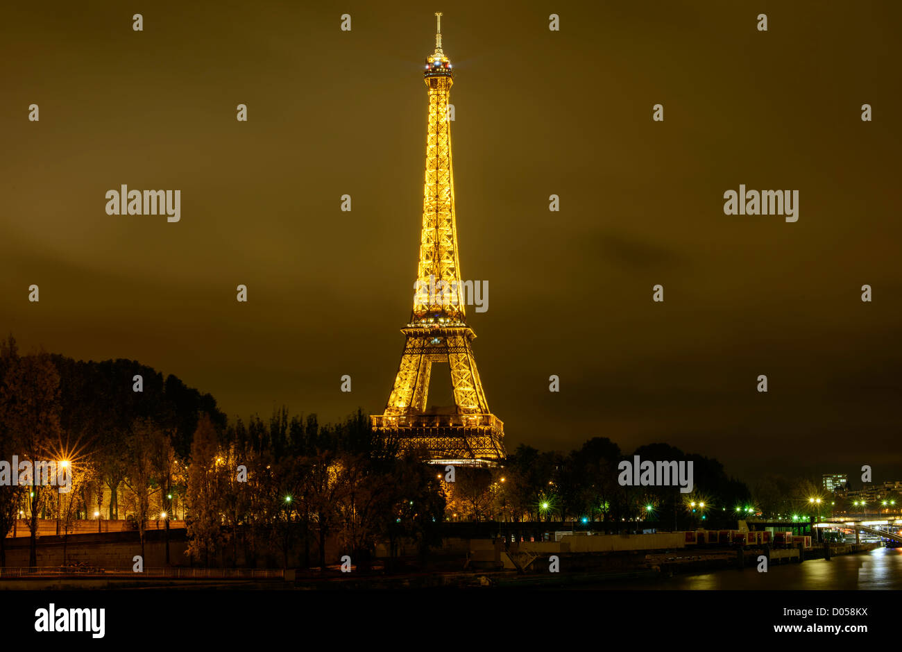Eiffel Tower at night Stock Photo - Alamy