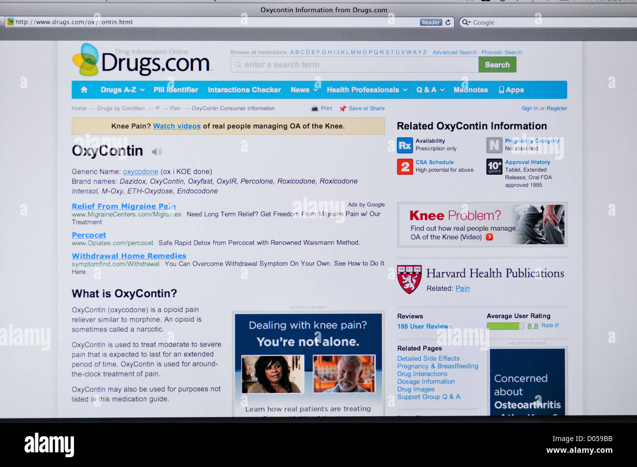 Drugs.com website - online drug information Stock Photo - Alamy