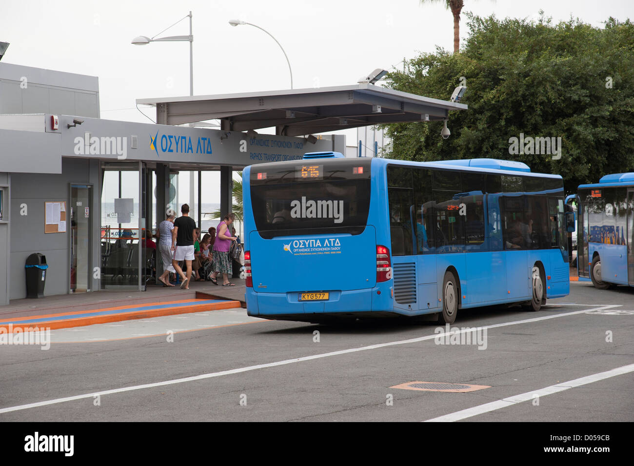 Paphos Transport Organisation bus station southern Cyprus Stock Photo ...