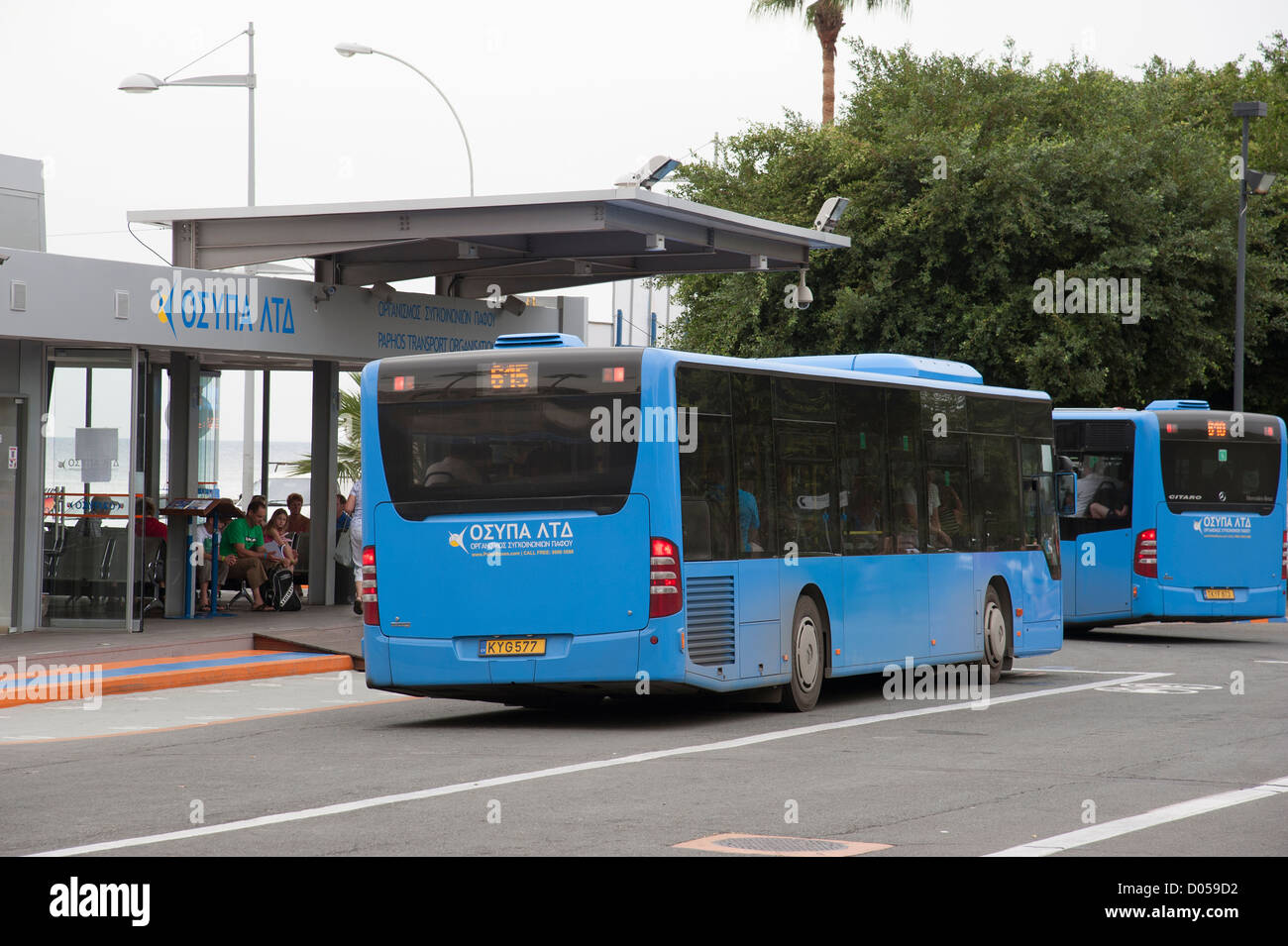 Paphos Transport Organisation bus station southern Cyprus Stock Photo ...