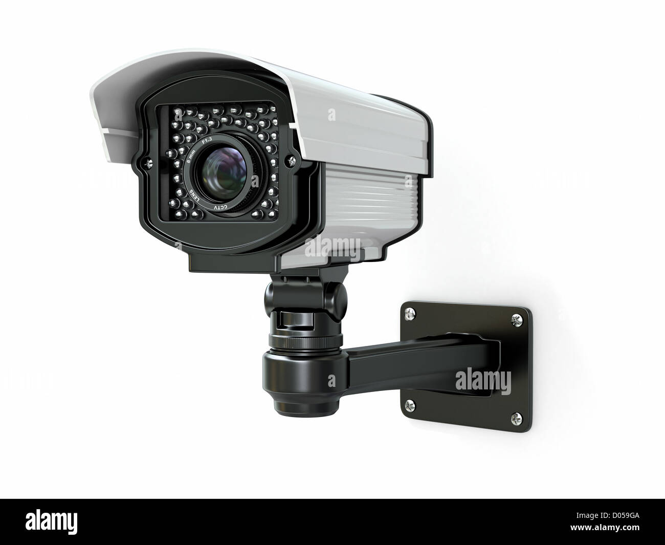 CCTV security camera on white background. 3d Stock Photo - Alamy