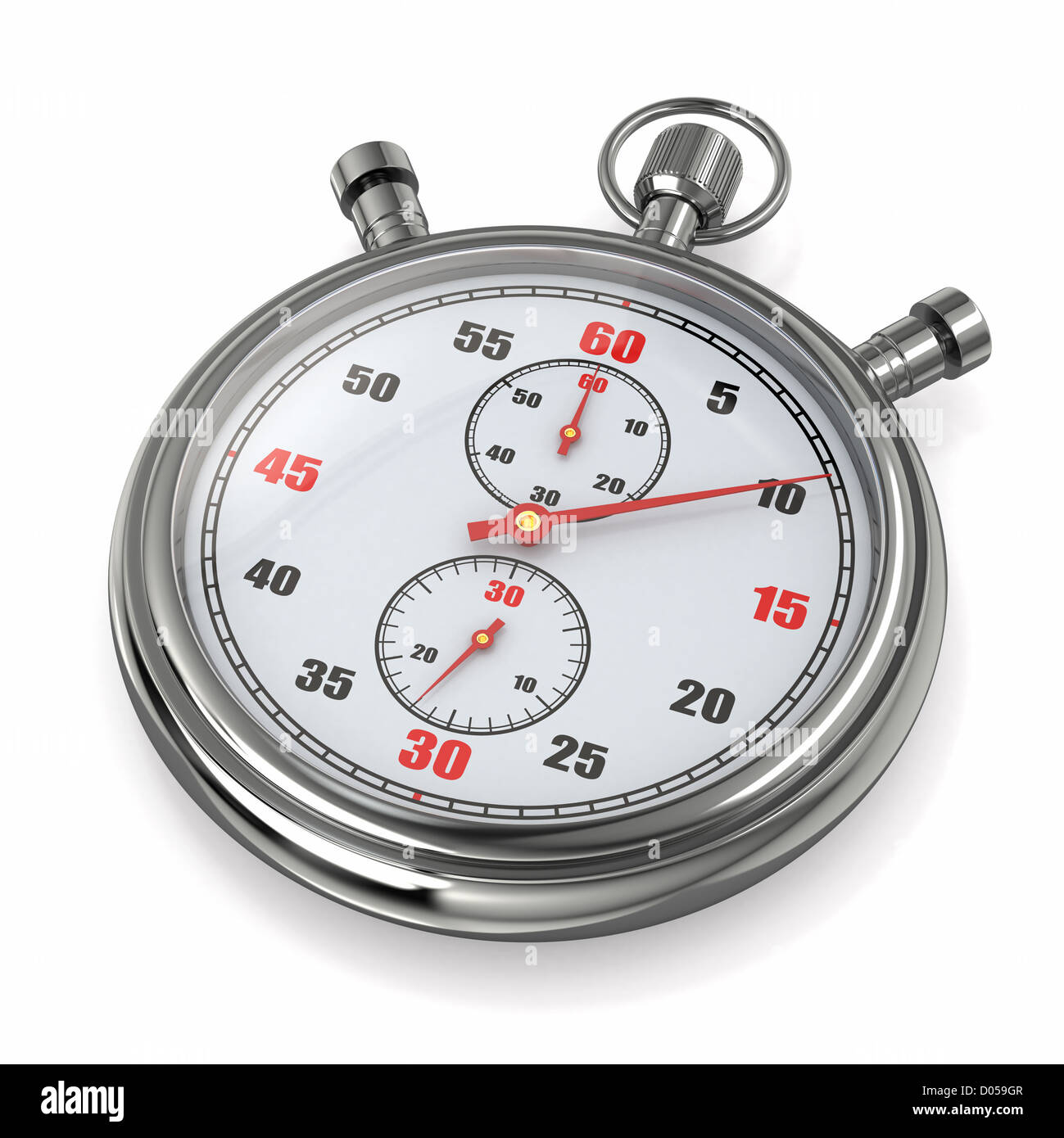 Analog stopwatch on white isolated background. 3d Stock Photo - Alamy