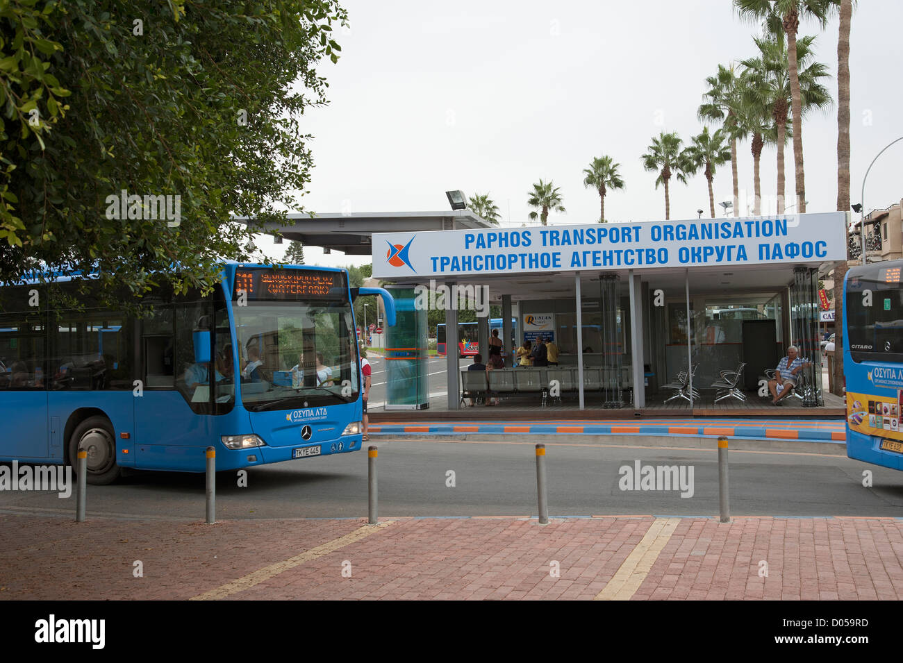 Paphos Transport Organisation bus station southern Cyprus Stock Photo ...