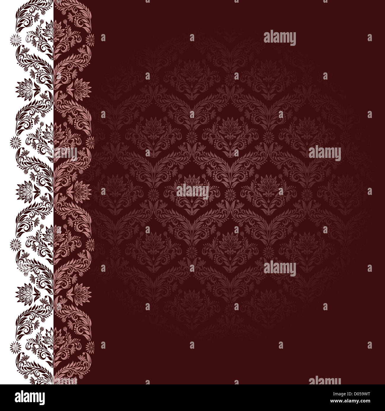 Claret background with flowers and leaves Stock Photo - Alamy