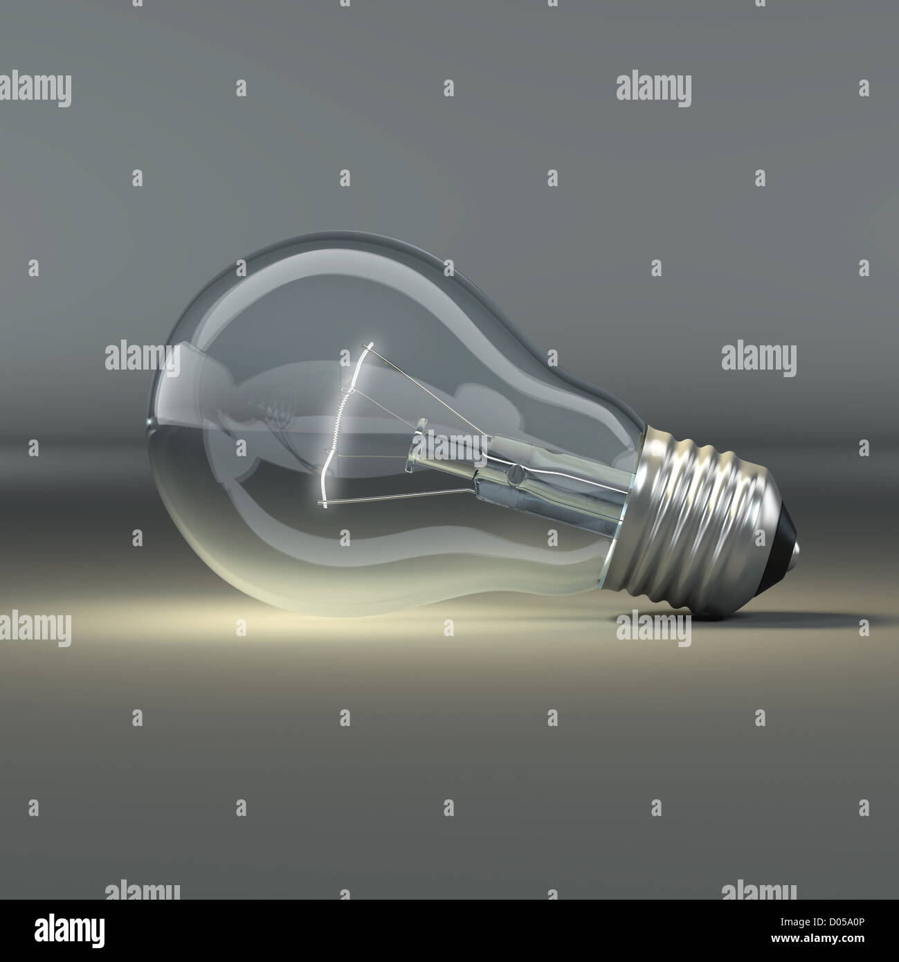 Light bulb on grey background. 3d Stock Photo - Alamy