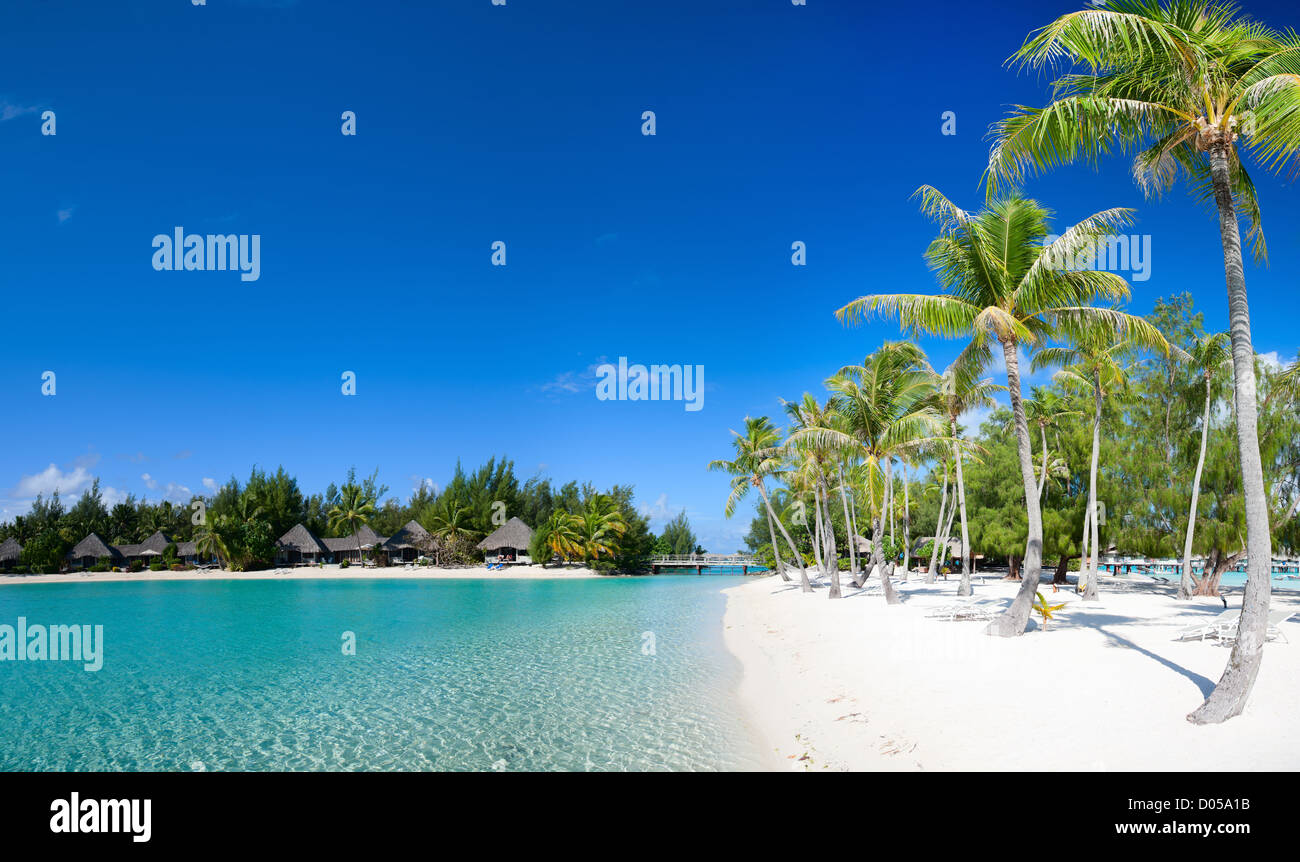 Beautiful beach on Bora Bora Stock Photo - Alamy