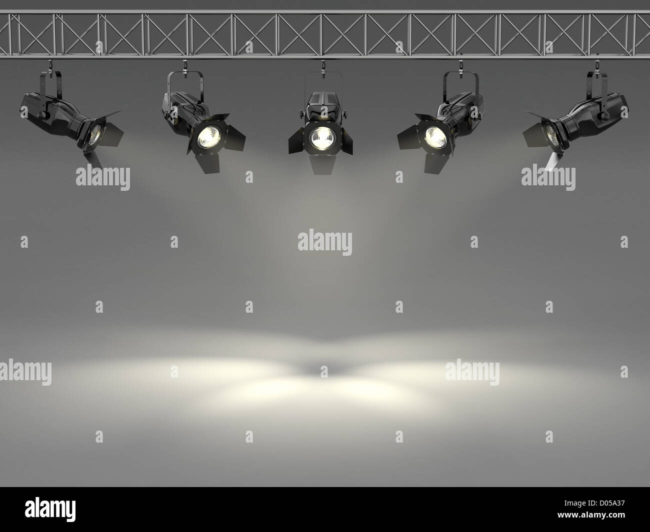 Spotlights illuminated wall. Space for text. 3d Stock Photo - Alamy