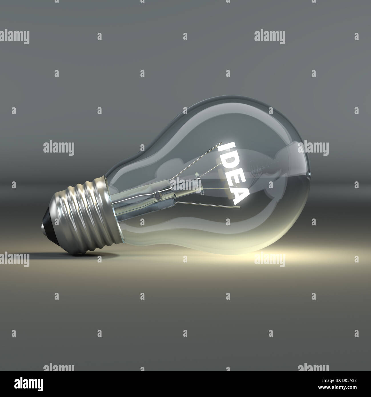 Light bulb with glowing text idea. 3d Stock Photo - Alamy