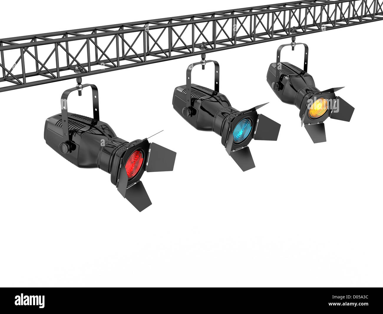 Stage lights on white isolated background. 3d Stock Photo - Alamy