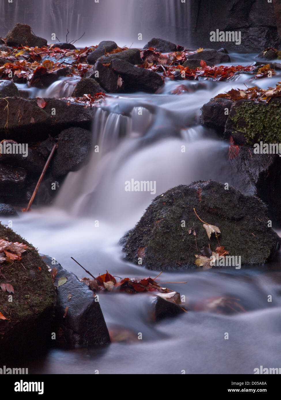 smooth flowing water over rocks Stock Photo - Alamy