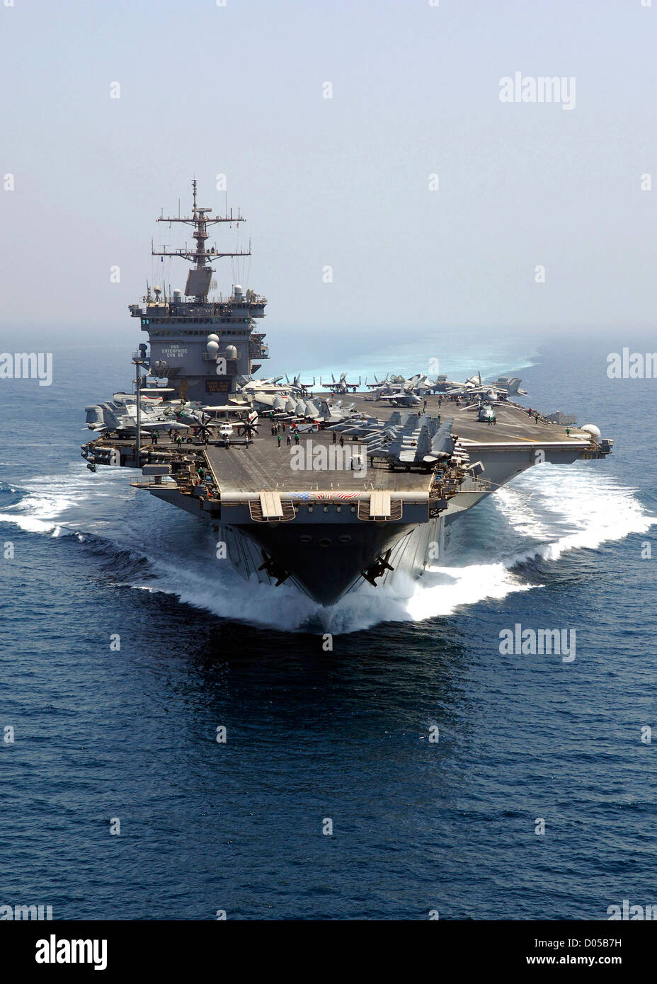 The nuclear-powered aircraft carrier USS Enterprise transit through the ...