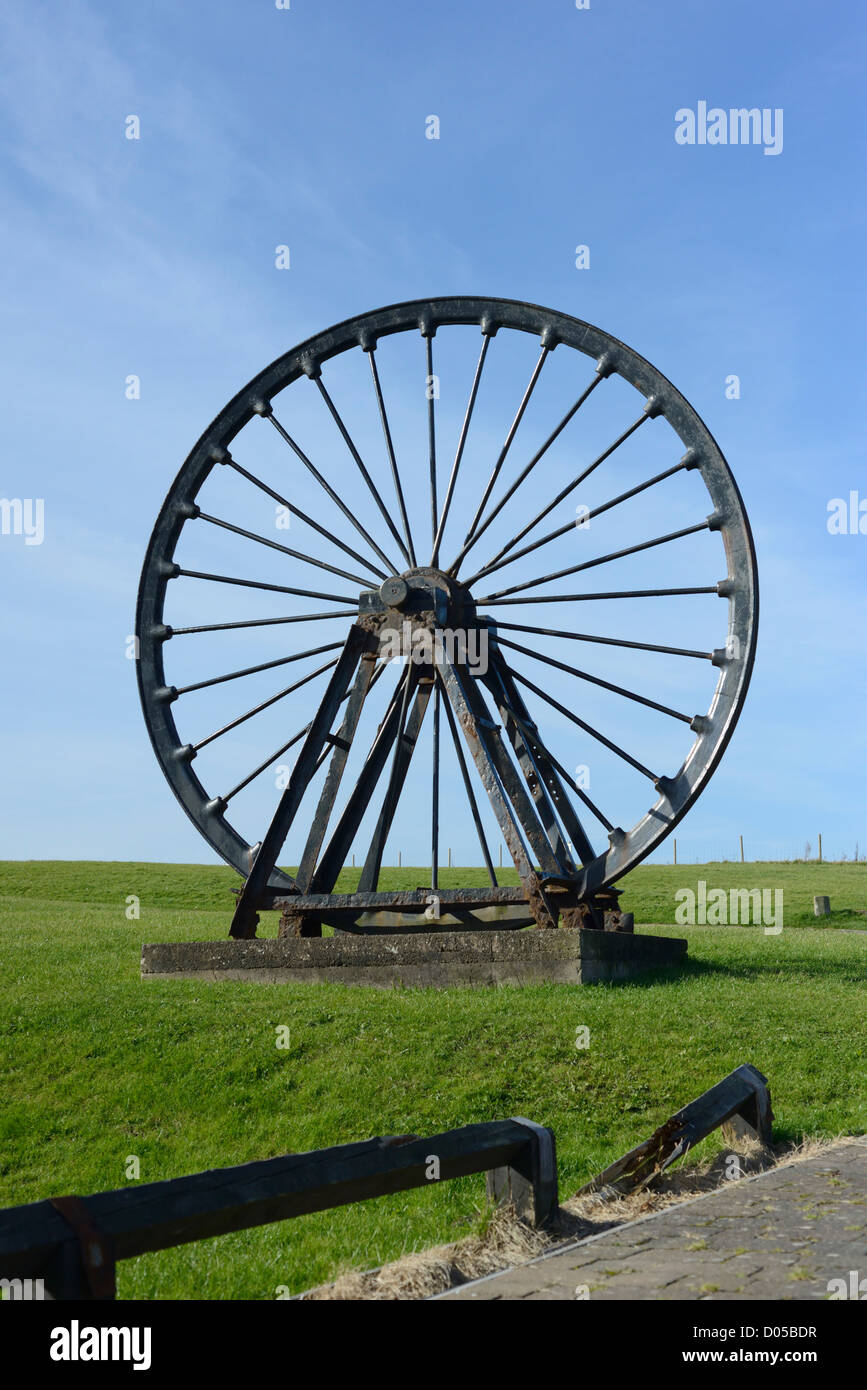 Colliery winding wheel. Memorial to the former Wellington Mine ...