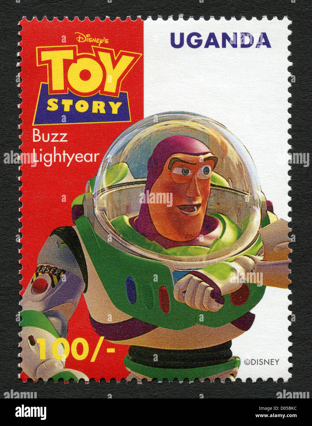 Uganda postage stamp depicting Disney cartoon character - Buzz from Toy ...