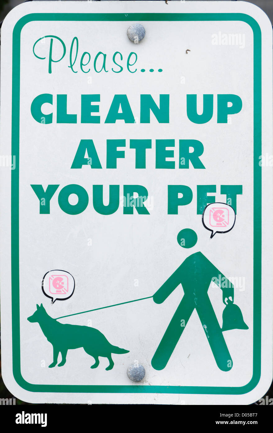 San Francisco - Marina Green Park, clean up after your pet notice Stock ...