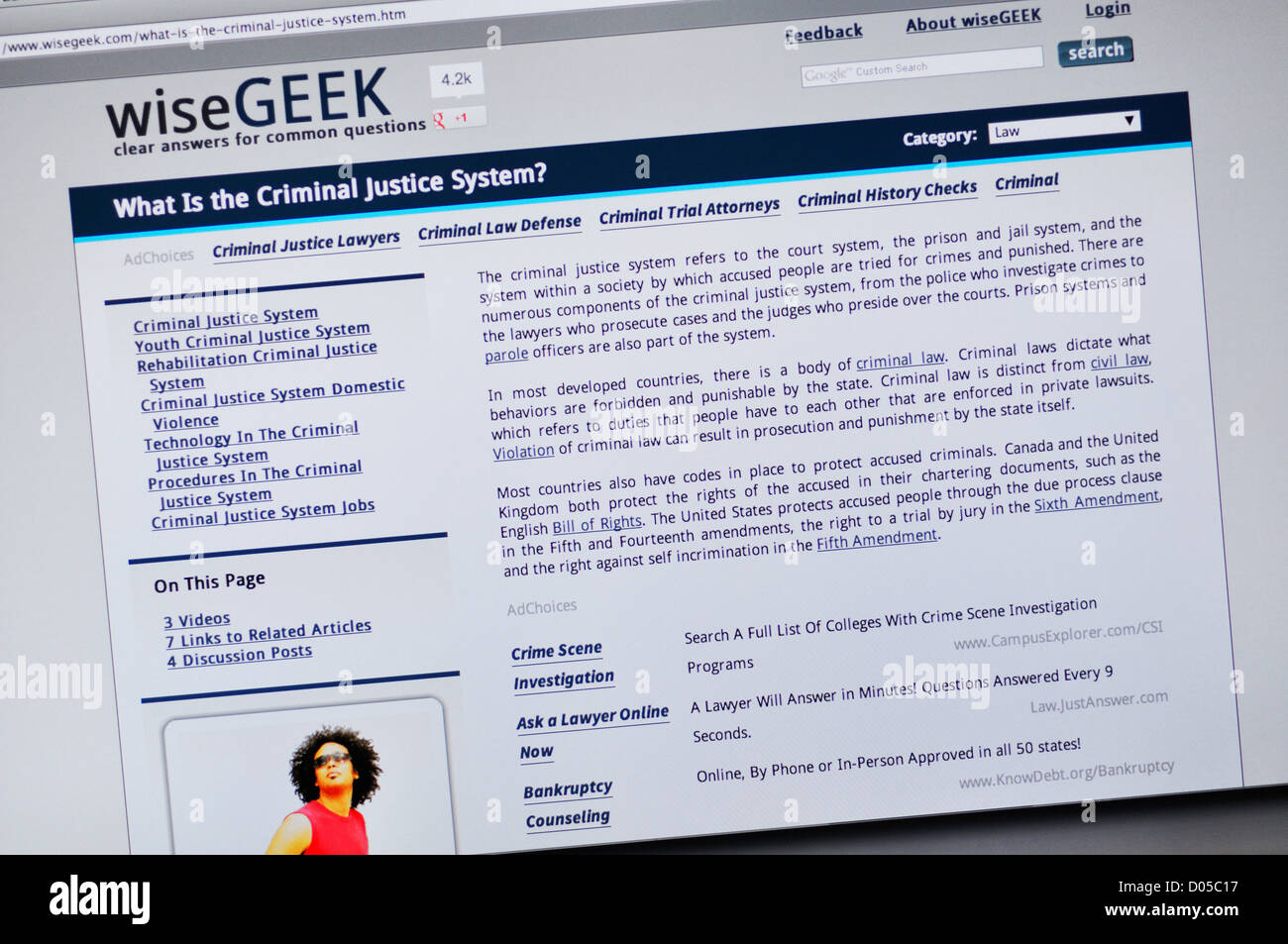Wise Geek website - Clear answers for common questions Stock Photo - Alamy
